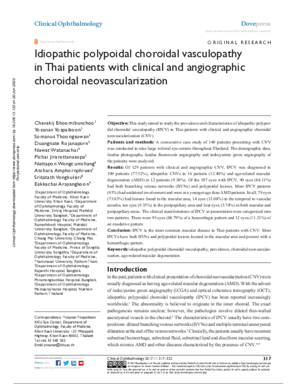 (PDF) Idiopathic polypoidal choroidal vasculopathy in Thai patients ...