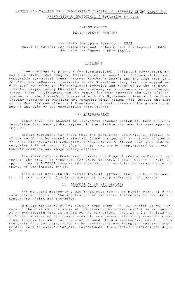 Pdf Structural Mapping From Mss Landsat Imagery A Proposed 4897