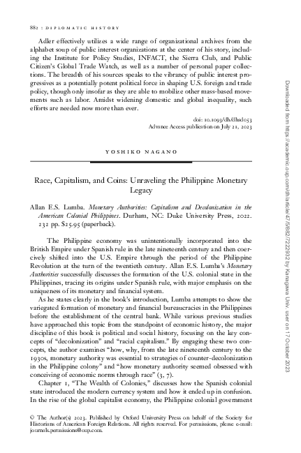 (PDF) Book Review: "Monetary Authorities: Capitalism and Decolonization in the American Colonial ...
