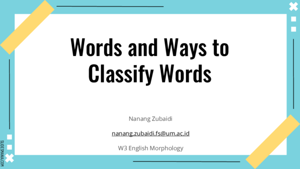 (PDF) Words and Ways to Classify Words