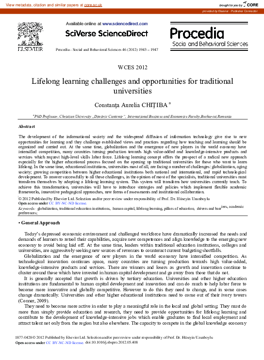 (PDF) Lifelong Learning Challenges and Opportunities for Traditional ...