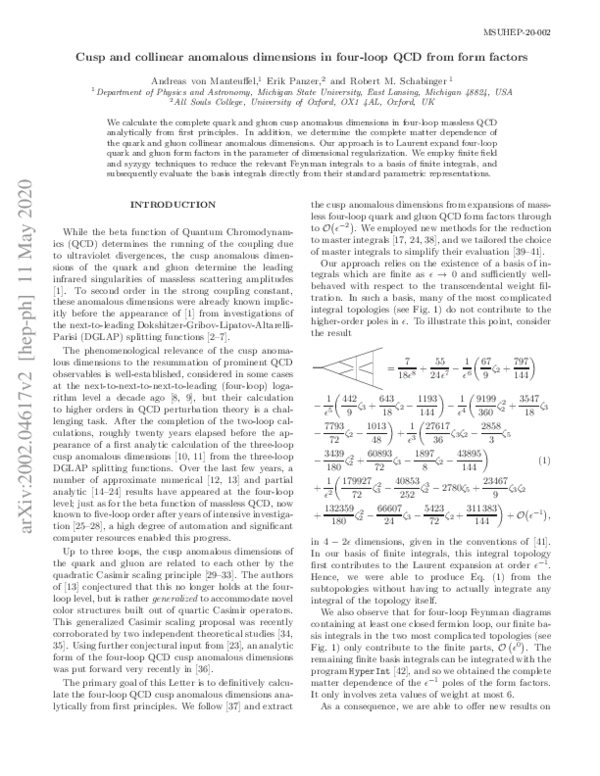 (PDF) Analytic four-loop anomalous dimensions in massless QCD from form ...