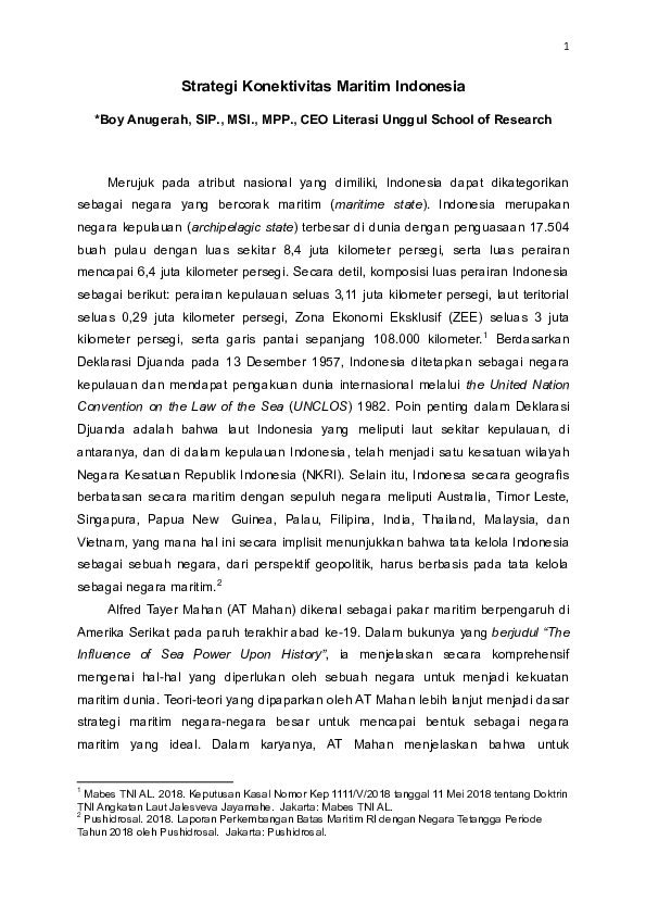 (PDF) Strategi Konektivitas Maritim Indonesia