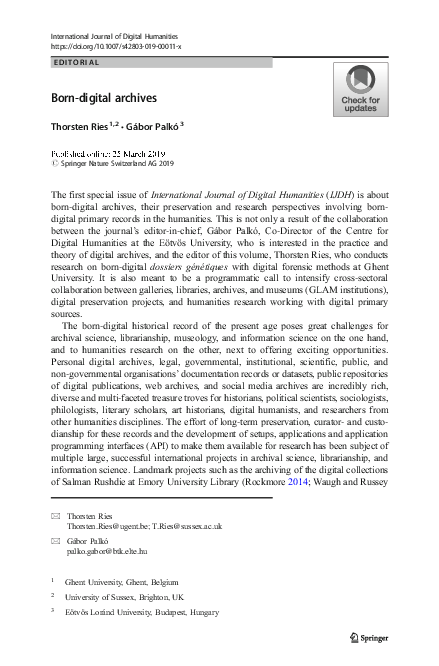 (PDF) Born-digital archives