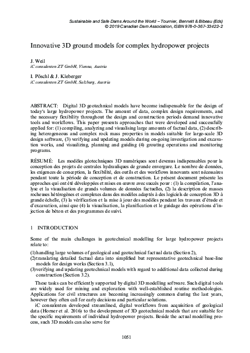 (PDF) Innovative 3D ground models for complex hydropower projects