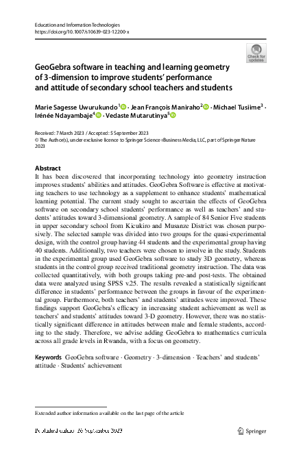 (PDF) GeoGebra software in teaching and learning geometry of 3-dimension to improve students ...