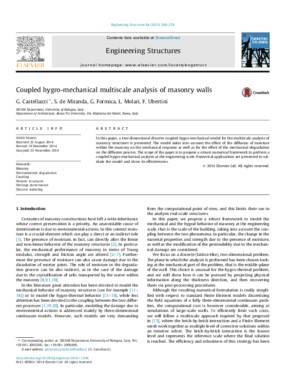 (PDF) Coupled hygro-mechanical multiscale analysis of masonry walls