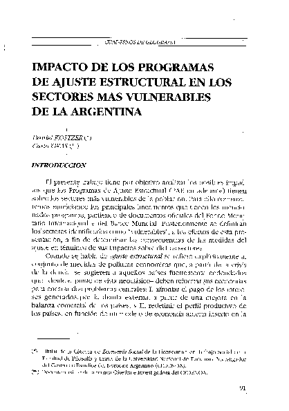 Impacto de los programas de ajuste estructural en los sectores más ...