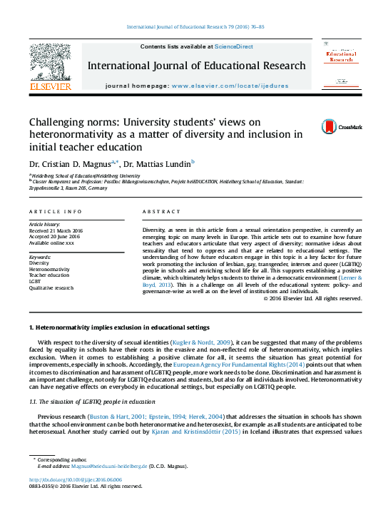 (PDF) Challenging norms: University students’ views on ...