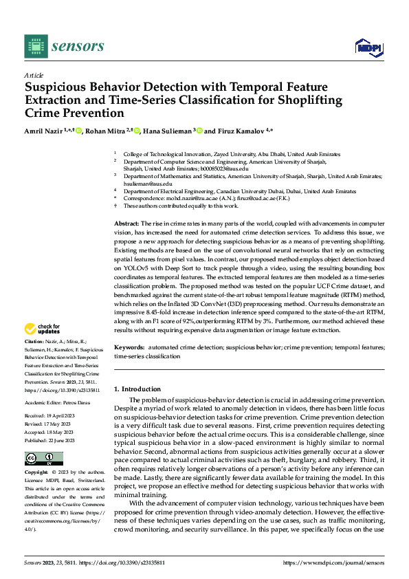 (PDF) Suspicious Behavior Detection with Temporal Feature Extraction ...