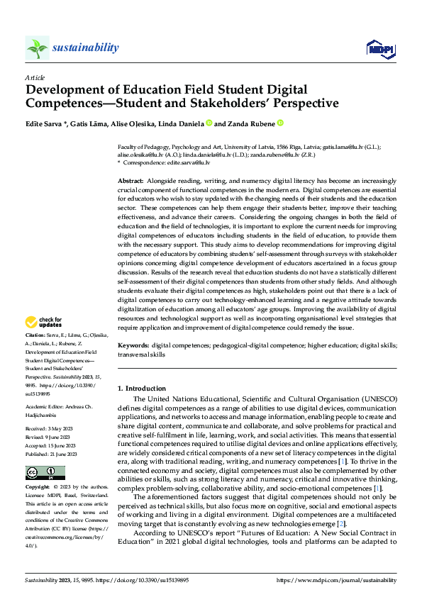 (PDF) Development of Education Field Student Digital Competences ...