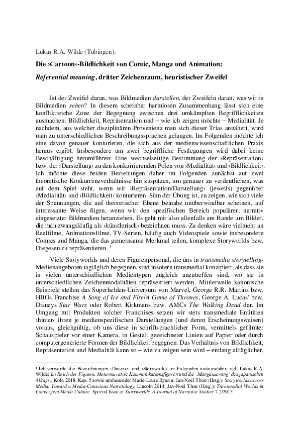 (PDF) PREPRINT: Die ›Cartoon‹-Bildlichkeit von Comic, Manga und ...