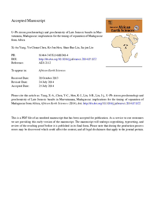 (PDF) U–Pb zircon geochronology and geochemistry of Luk Ulo River ...