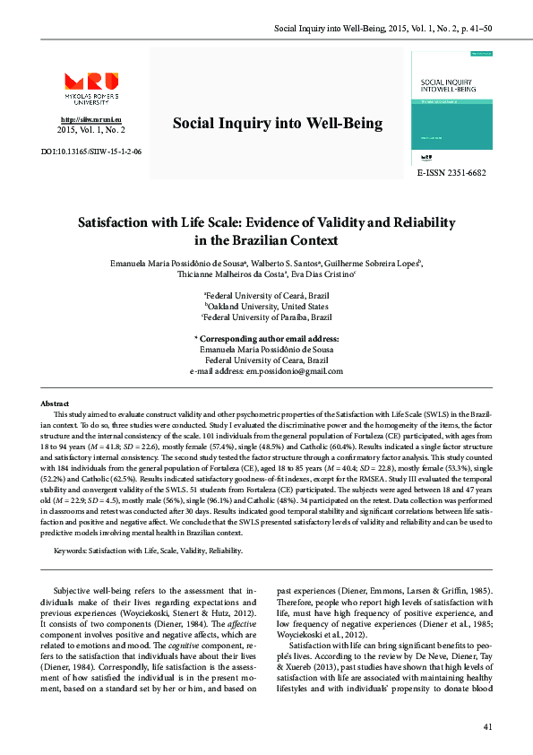 (PDF) Reliability and validity of Turkish version of quality of life well being and treatment ...