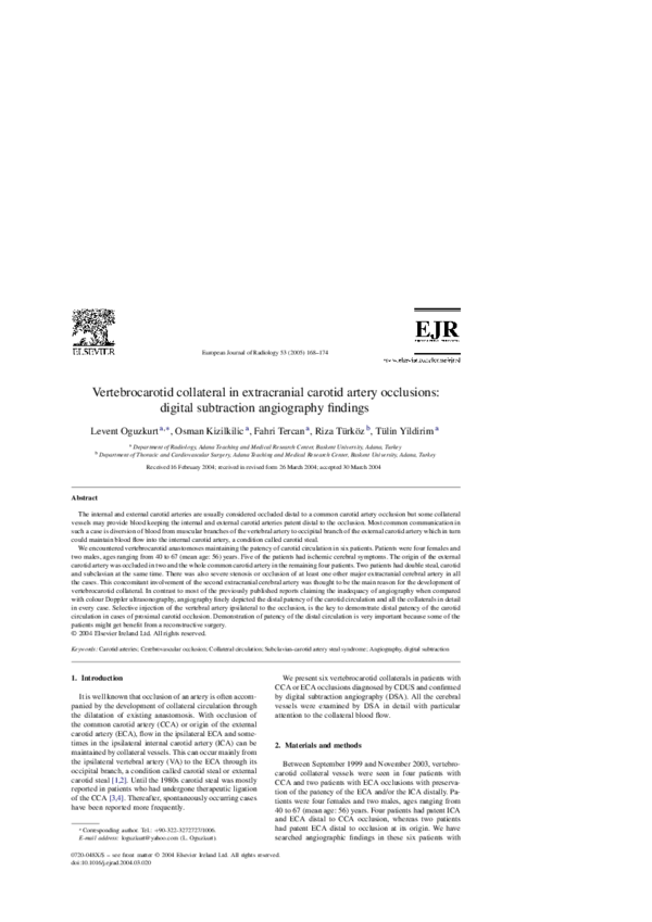 (PDF) Vertebrocarotid collateral in extracranial carotid artery ...