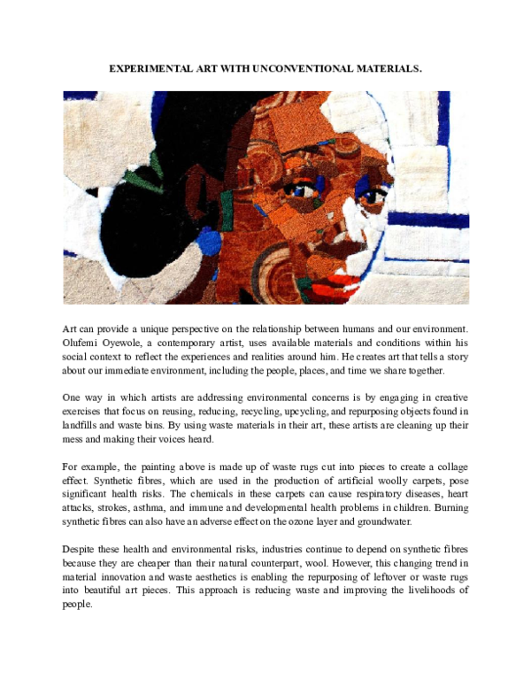 (PDF) Experimental Art with Unconventional Materials