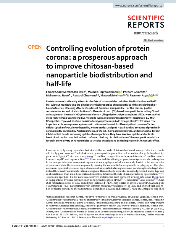 (PDF) Enhancing Chitosan Nanoparticles: Controlling Protein Corona