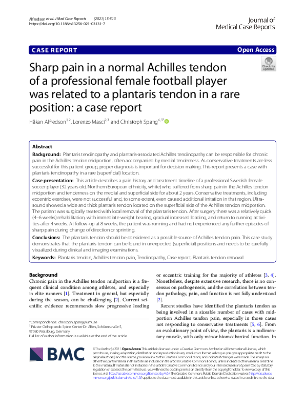 (PDF) Sharp pain in a normal Achilles tendon of a professional female ...