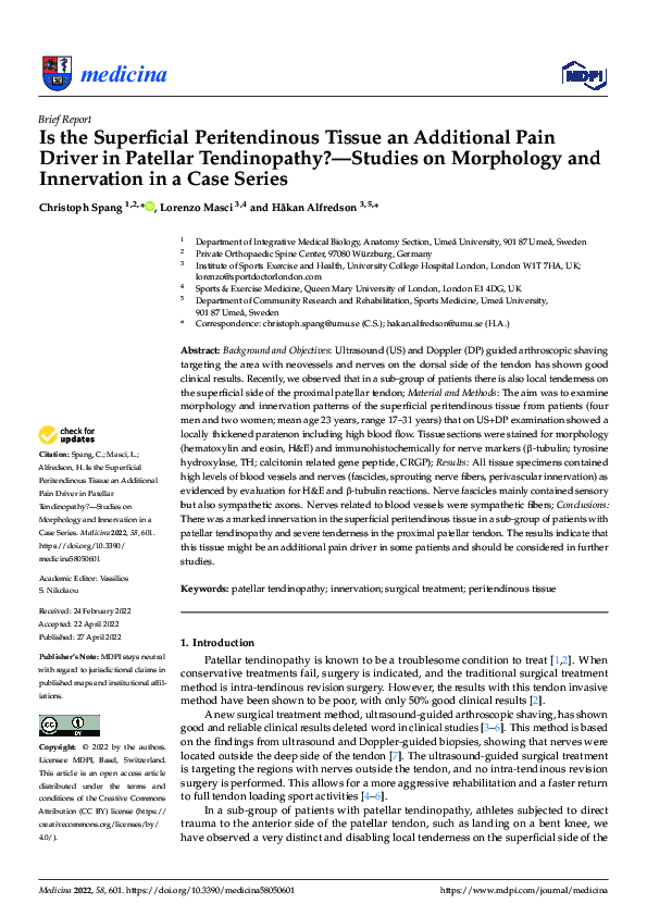 (PDF) Is the Superficial Peritendinous Tissue an Additional Pain Driver ...