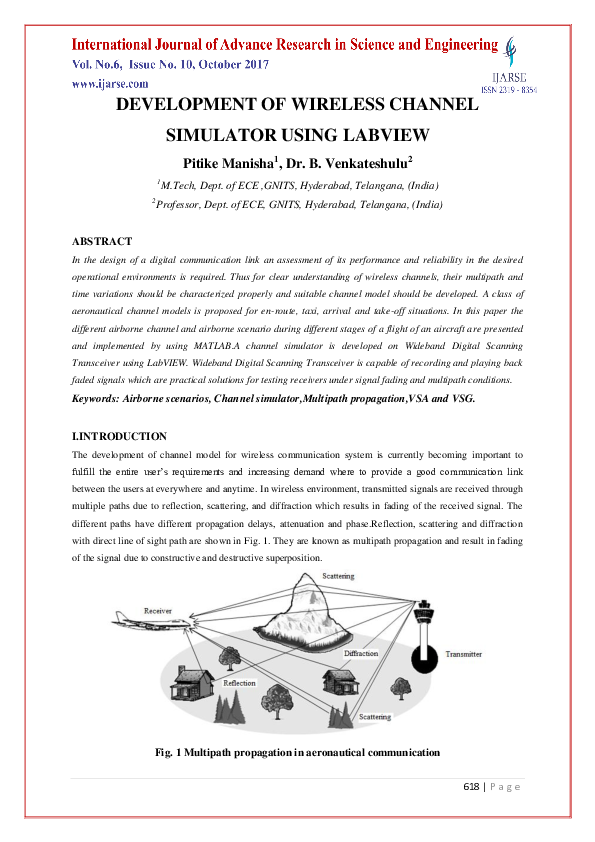 (PDF) Development of Wireless Channel Simulator Using Labview