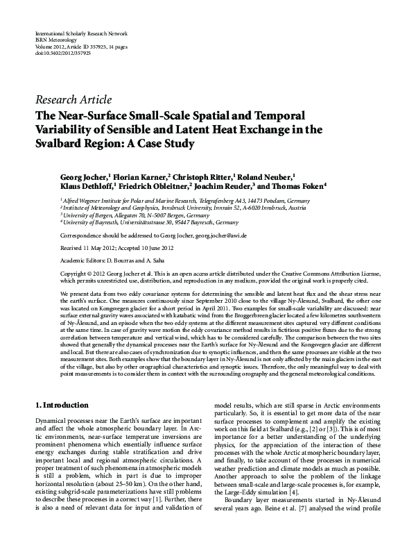 (PDF) The Near-Surface Small-Scale Spatial and Temporal Variability of ...