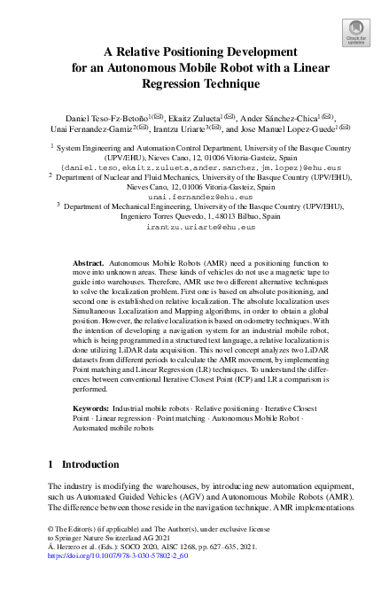 Pdf A Relative Positioning Development For An Autonomous Mobile Robot With A Linear Regression