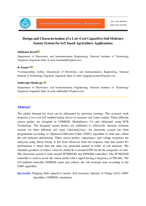 (PDF) Design and Characterization of a Low-Cost Capacitive Soil ...