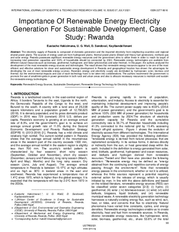 (PDF) Importance Of Renewable Energy Electricity Generation For ...