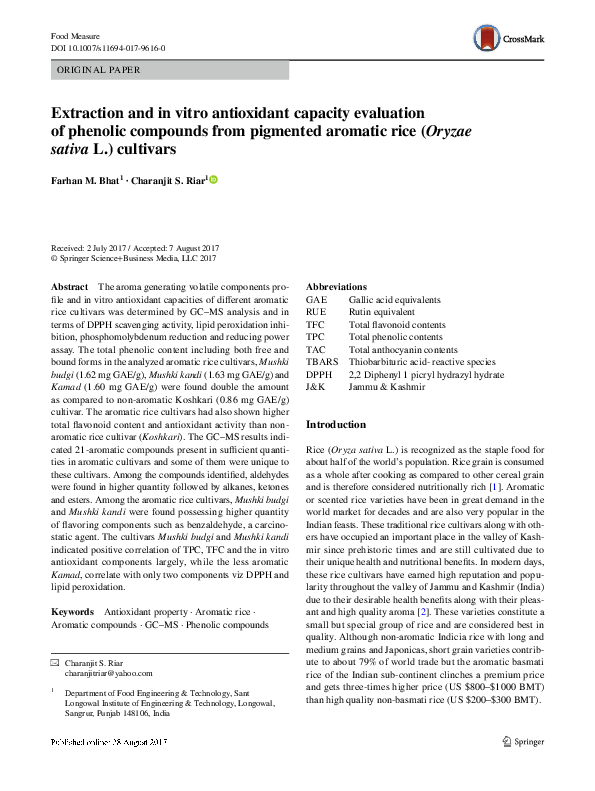 (PDF) Extraction and in vitro antioxidant capacity evaluation of ...