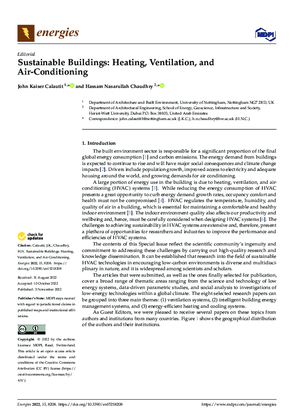 (PDF) Sustainable Buildings: Heating, Ventilation, and Air-Conditioning
