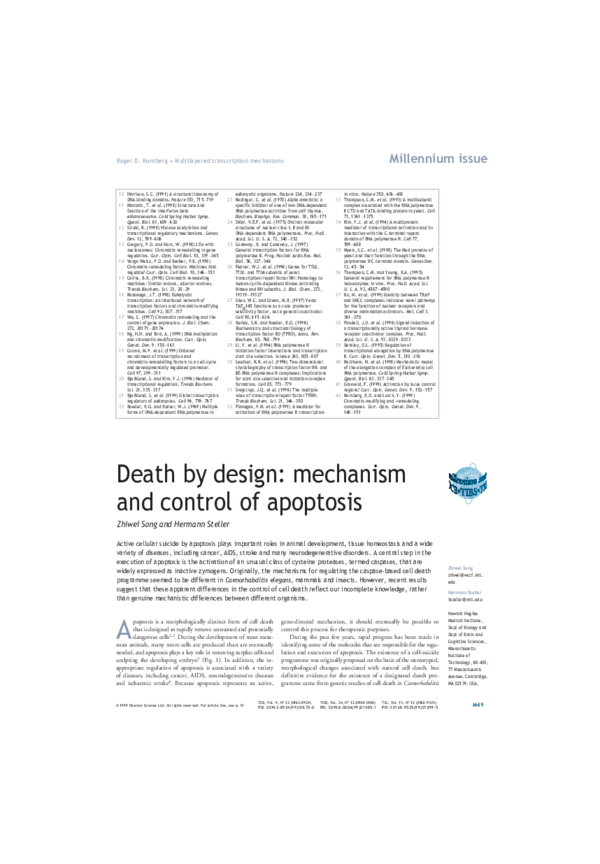(PDF) Death by design: mechanism and control of apoptosis