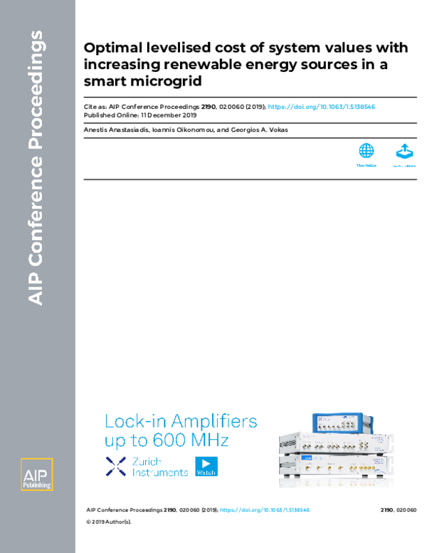 (PDF) Optimal levelised cost of system values with increasing renewable energy sources in a ...