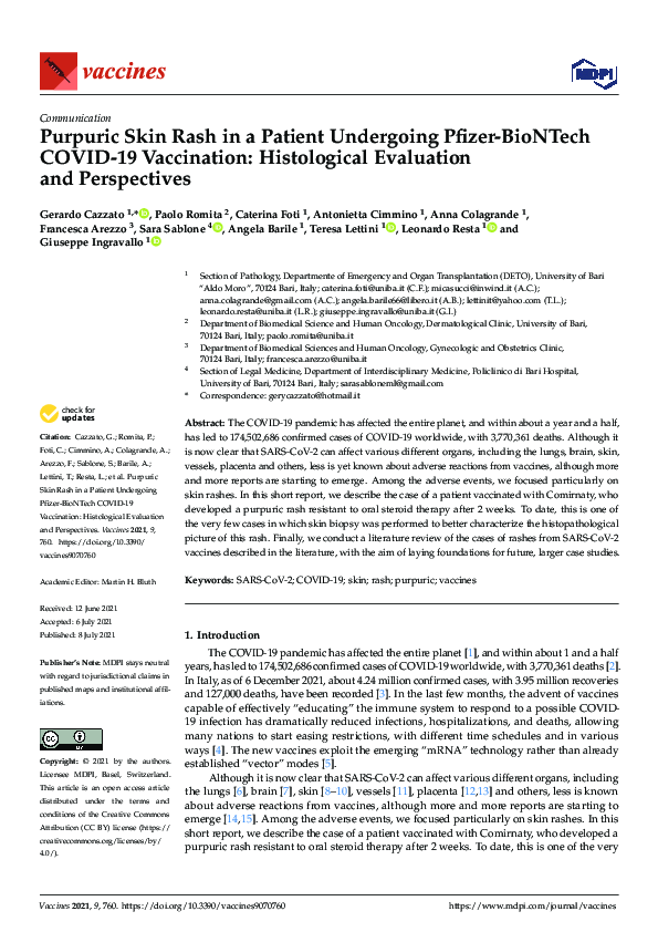 (PDF) Purpuric Skin Rash in a Patient Undergoing Pfizer-BioNTech COVID ...