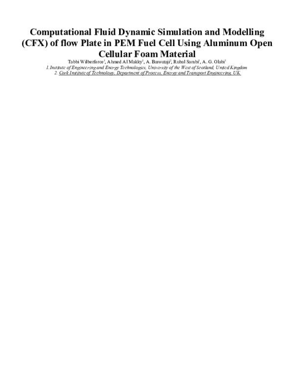 (DOC) Computational Fluid Dynamic simulation and modelling (CFX) of ...