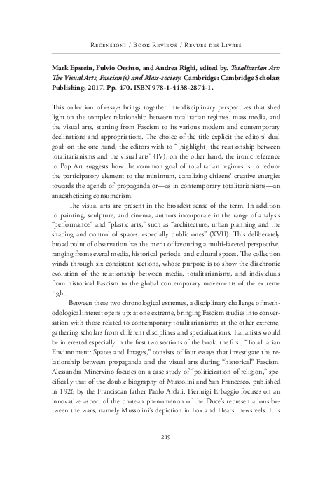 (PDF) Totalitarian Art: The Visual Arts, Fascism(s) and Mass-society