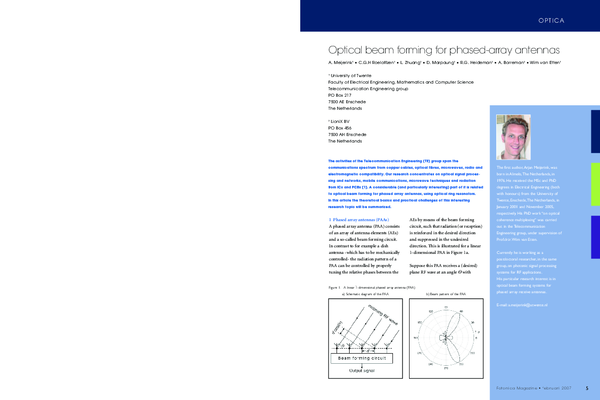 (PDF) Optical Beamforming for Phased Array Antennas