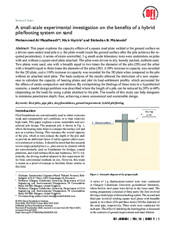 (PDF) A Small-Scale Experimental Investigation on the Benefits of a ...