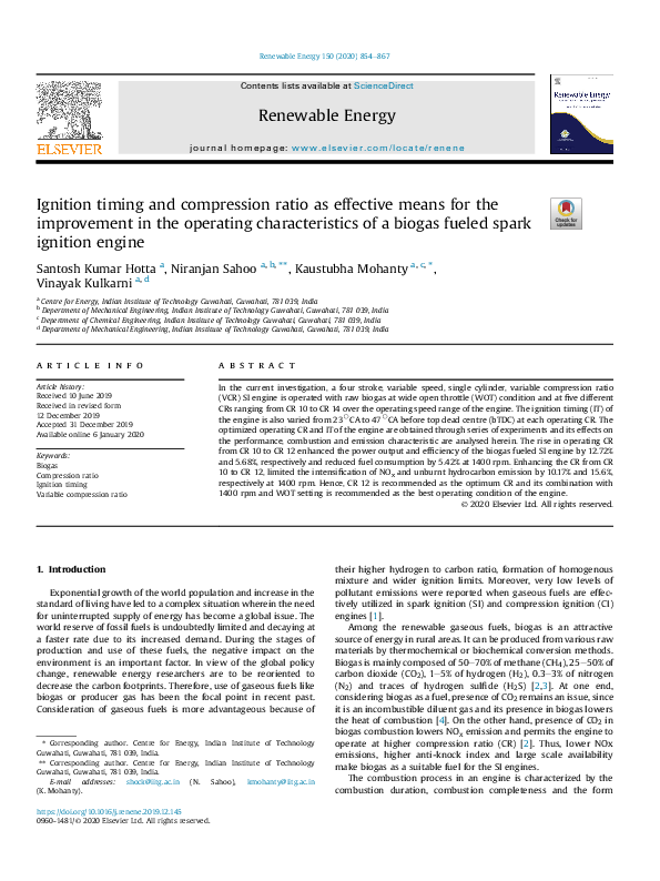 Pdf Ignition Timing And Compression Ratio As Effective Means For The Improvement In The