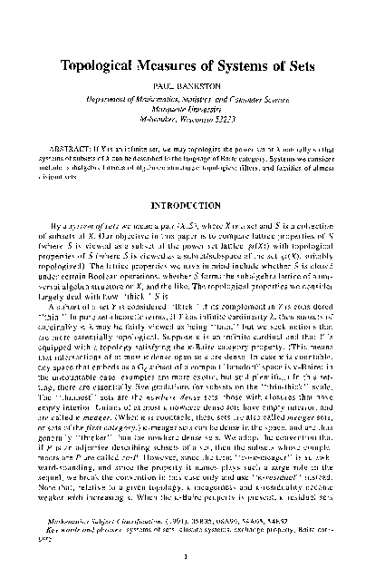(PDF) Topological Measures of Systems of Sets