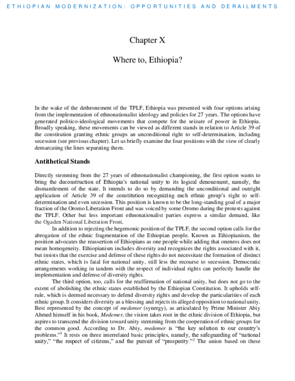 (PDF) CHAPTER X WHERE TO, ETHIOPIA