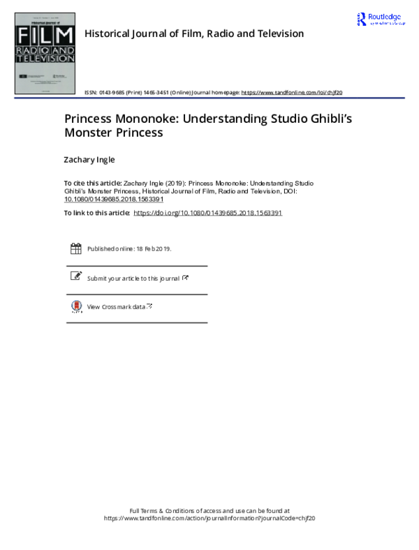 (PDF) Princess Mononoke: Understanding Studio Ghibli’s Monster Princess