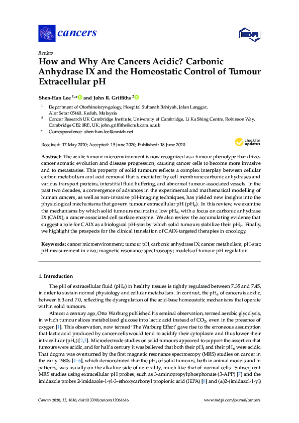 (PDF) How and Why Are Cancers Acidic? Carbonic Anhydrase IX and the ...