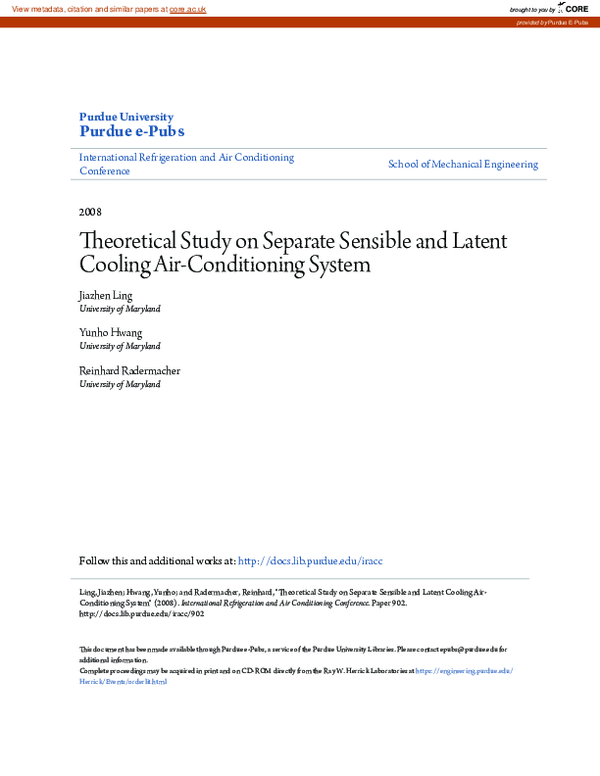 (PDF) Theoretical study on separate sensible and latent cooling air ...