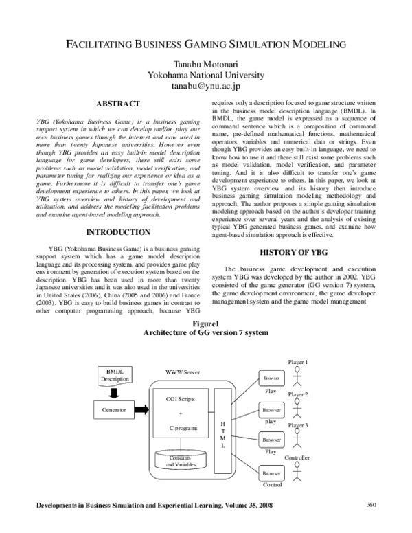 (PDF) Facilitating Business Gaming Simulation Modeling