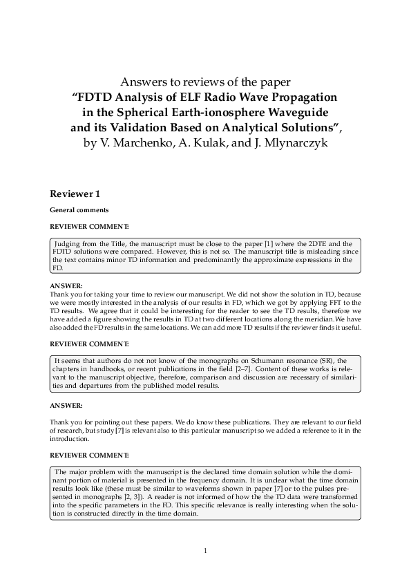 (PDF) FDTD analysis of ELF radio wave propagation in the spherical Earth-ionosphere waveguide ...