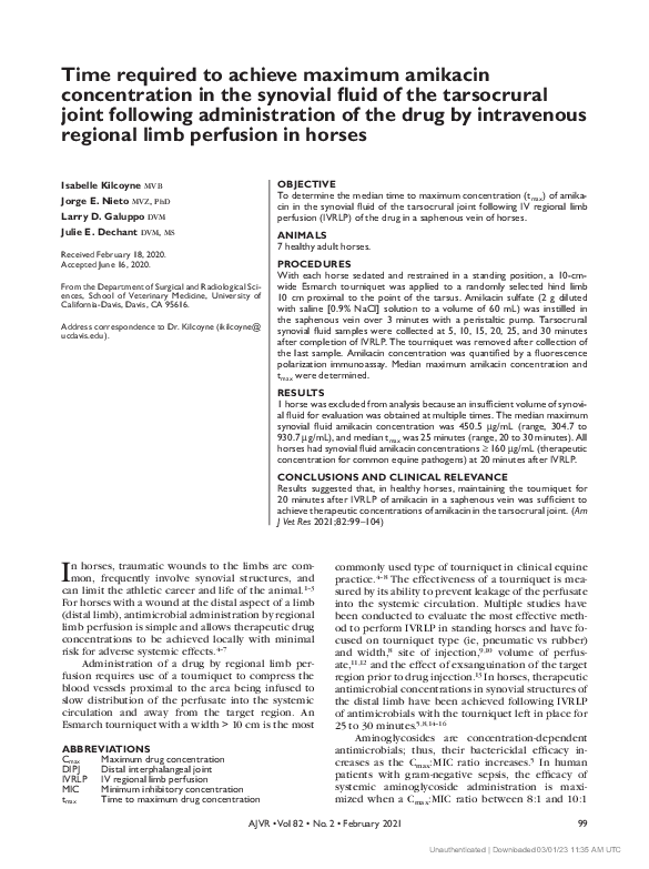 (PDF) Time required to achieve maximum amikacin concentration in the ...