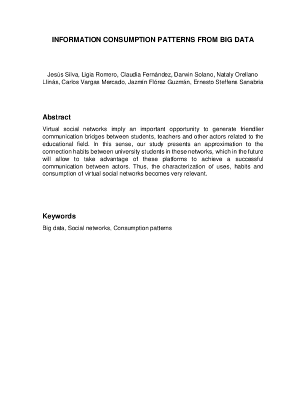 (PDF) Information Consumption Patterns from Big Data