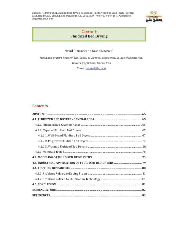 (PDF) Fluidized Bed Drying