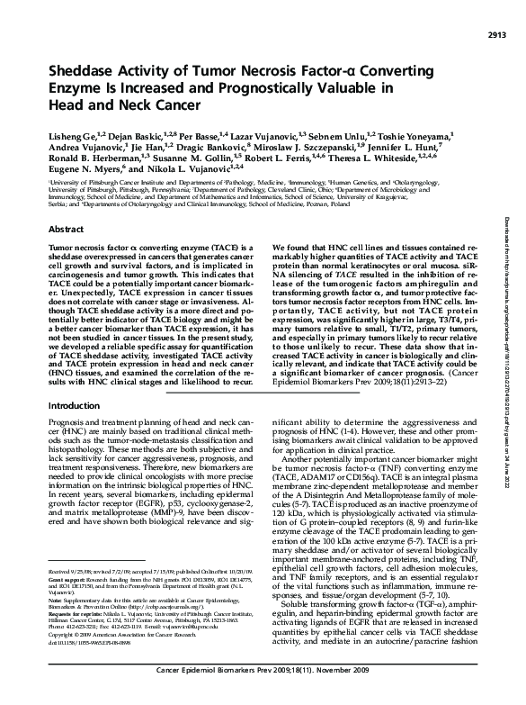 (PDF) Data from Sheddase Activity of Tumor Necrosis Factor-α Converting ...