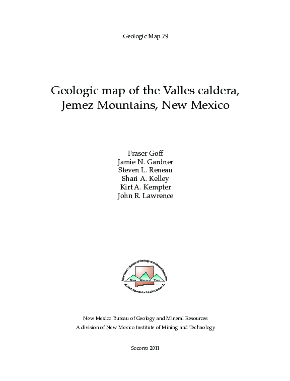 (PDF) Geologic map of the Valles Caldera, Jemez Mountains, New Mexico